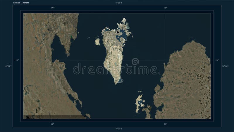 Bahrain Highlighted - Composition. High-res Satellite Stock ...