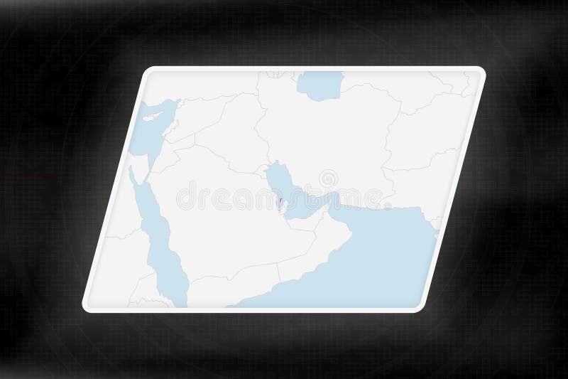 Bahrain Highlighted in Flag Colors on Geographic Map Stock Illustration ...