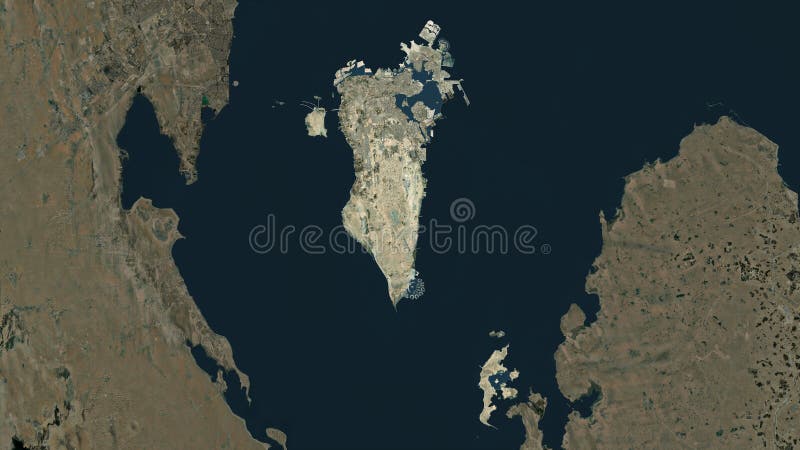 Bahrain Highlighted. High-res Satellite Stock Illustration ...
