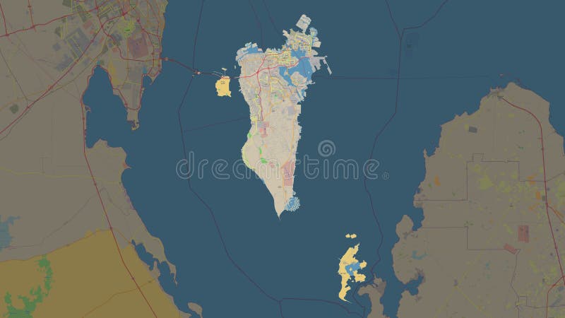 Bahrain Highlighted. Topo Standard Stock Illustration - Illustration of ...
