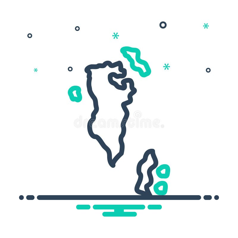 Mix Icon for Bahrain, Border and Nation Stock Illustration ...