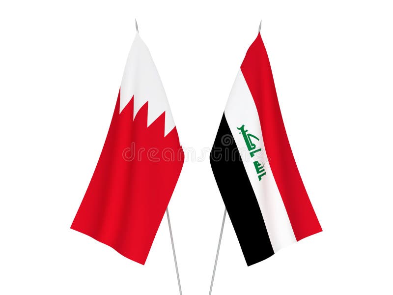 Bahrain and Iraq flags stock illustration. Illustration of emblem ...