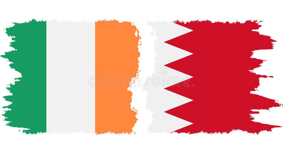 Bahrain and Ireland Grunge Flags Connection Vector Stock Vector ...
