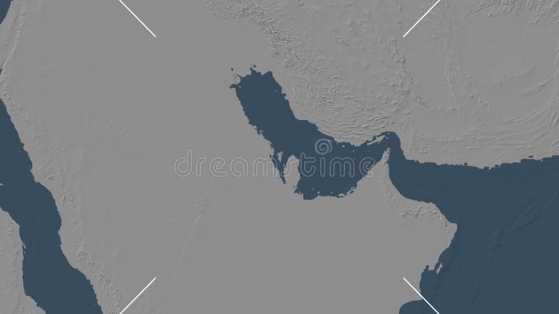 Bahrain Island in the Persian Gulf. Steel Blue Map. Slide Stock Video ...