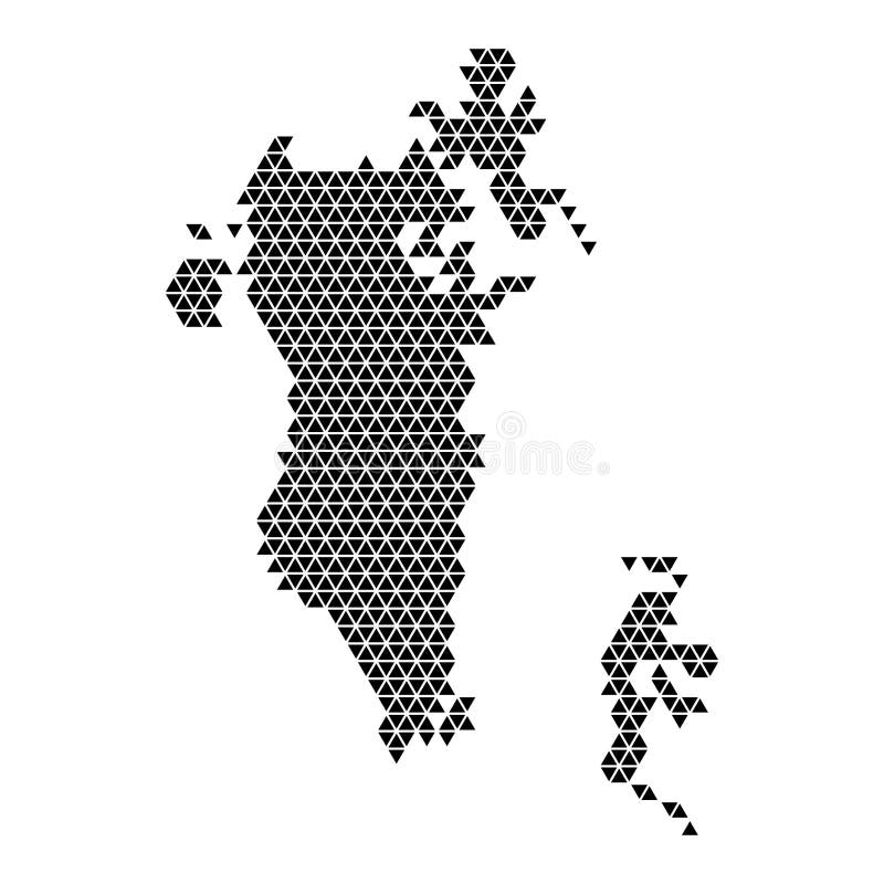 Bahrain Map Abstract Schematic from Black Triangles Repeating Pattern ...