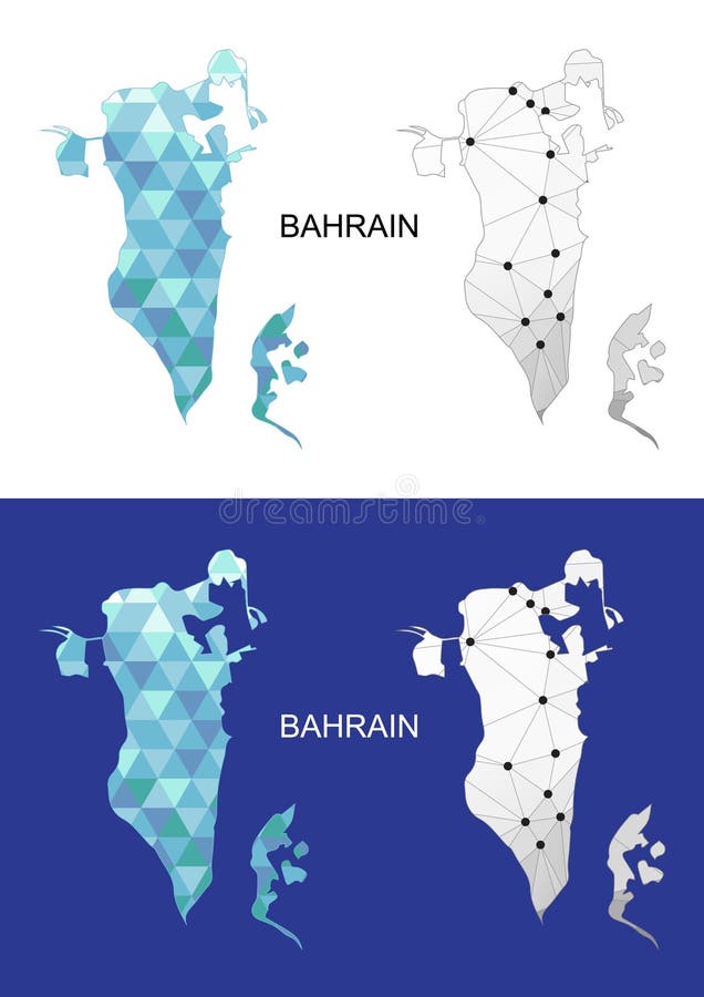Bahrain Map in Geometric Polygonal Style. Abstract Gems Triangle. Stock ...