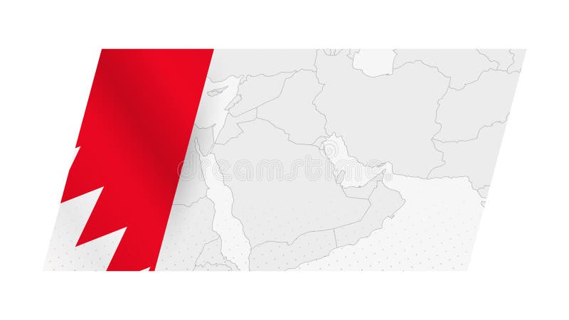 Bahrain Map in Modern Style with Flag of Bahrain on Left Side Stock ...