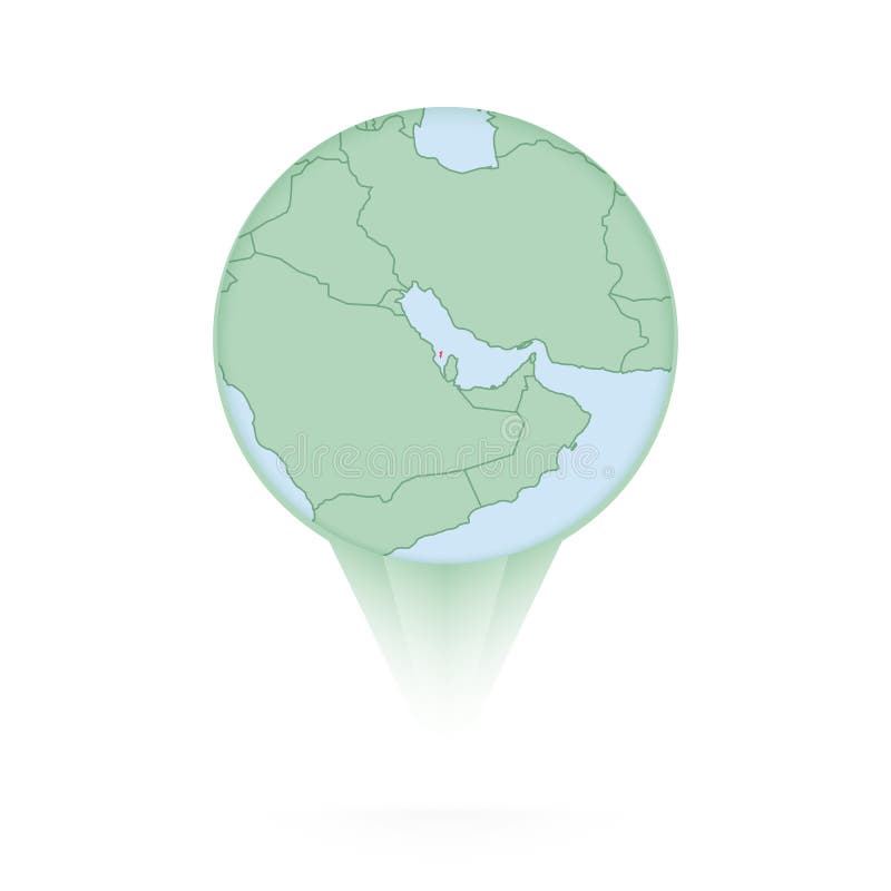 Bahrain Map, Stylish Location Icon with Bahrain Map and Flag Stock ...