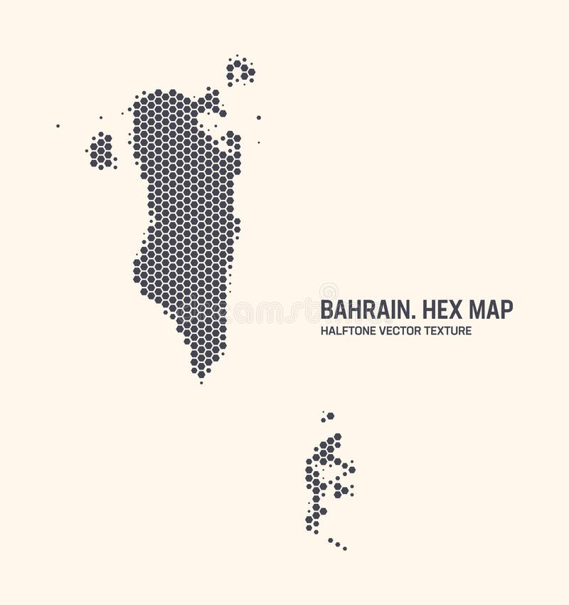 Bahrain Map Vector Hexagonal Half Tone Pattern Isolated on Light ...
