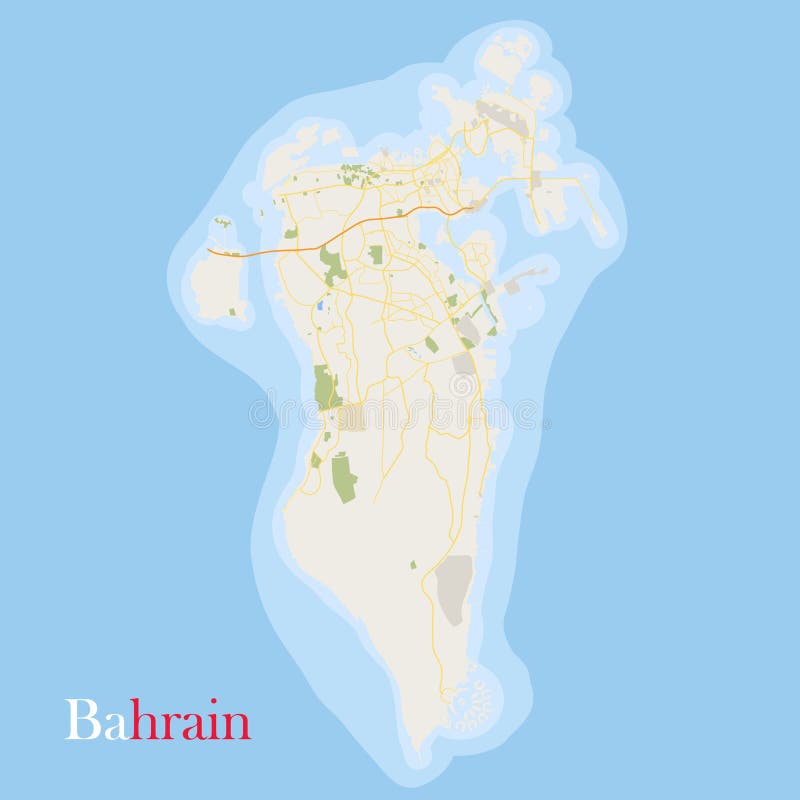 Bahrain_map stock vector. Illustration of mapping, bahrain - 95453008