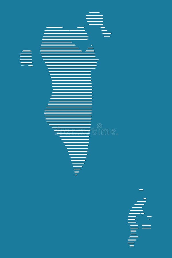 Bahrain Map Vector with Simple Straight Lines on Blue Background Stock ...