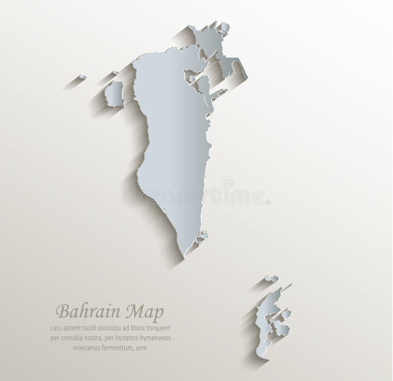 Bahrain Map White Blue Card Paper 3D Stock Vector - Illustration of ...