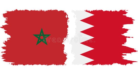 Bahrain and Morocco Grunge Flags Connection Vector Stock Vector ...