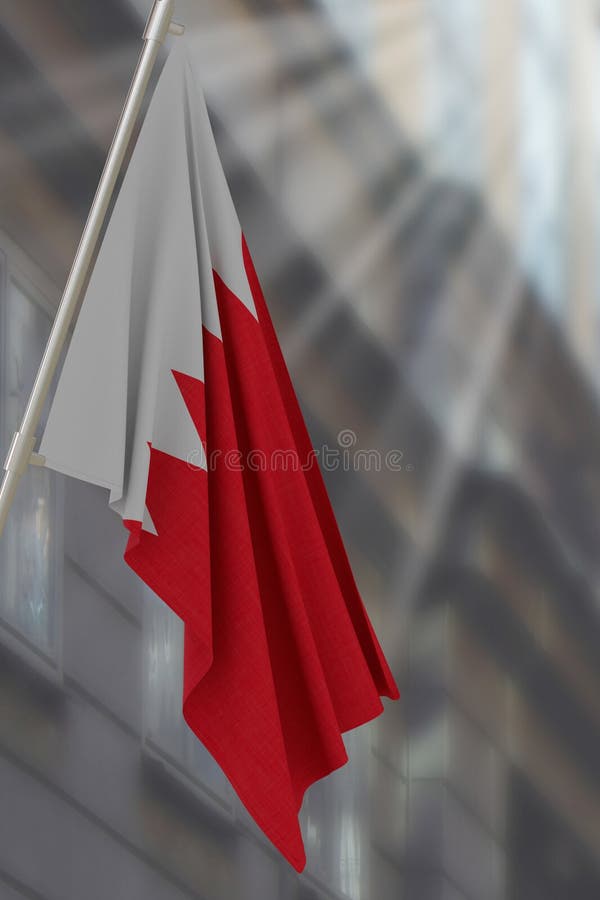 Bahrain National Flag. Render 3D. Stock Photo - Image of global, crise ...