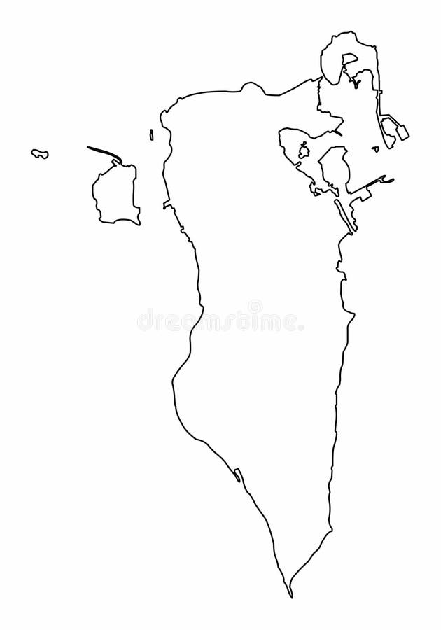 Bahrain outline map stock vector. Illustration of bahrein - 273584677