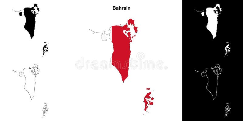 Bahrain outline map stock vector. Illustration of bahrain - 323783161