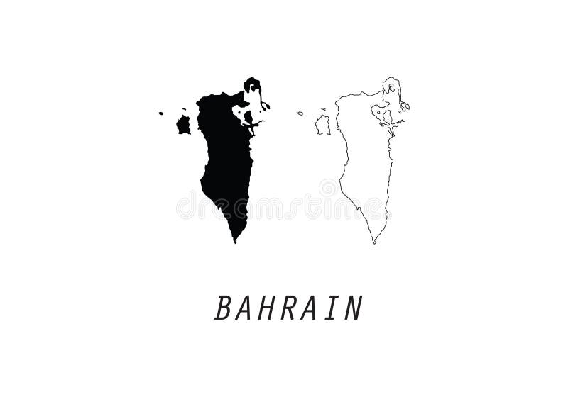 Bahrain Outline Map Country Shape State Symbol Stock Vector ...