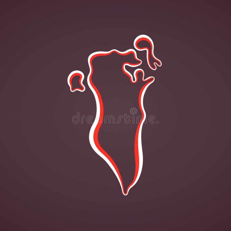Outline Map of Bahrain stock vector. Illustration of drawing - 113994632
