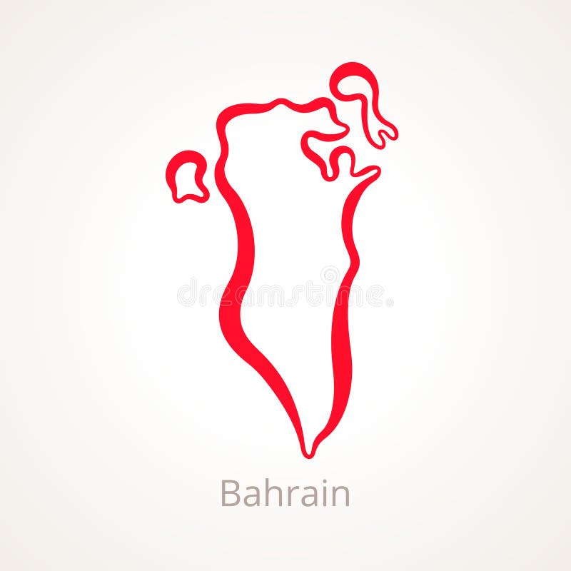 Bahrain Outline Map Country Shape State Symbol Stock Vector ...
