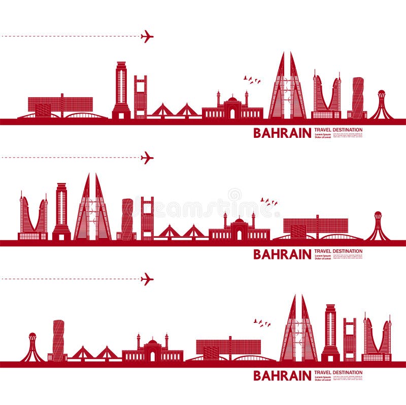 Bahrain Travel Destination Vector Illustration Stock Vector ...