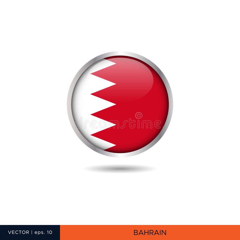 Bahrain Round Flag Vector Design. Stock Vector - Illustration of flag ...