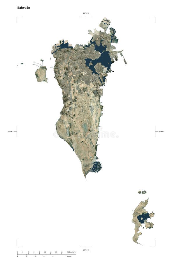 Bahrain Shape on White. High-res Satellite Stock Illustration ...