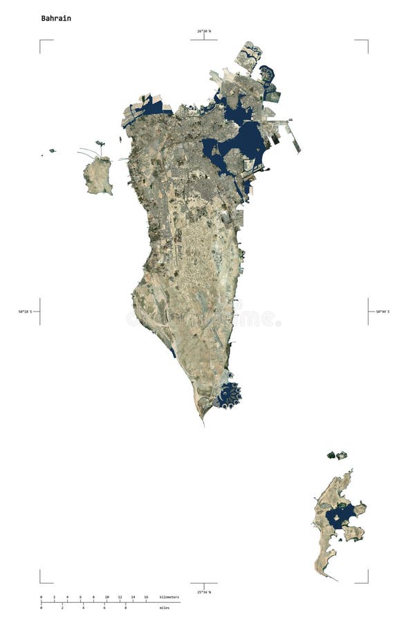 Bahrain Shape on White. Low-res Satellite Stock Illustration ...
