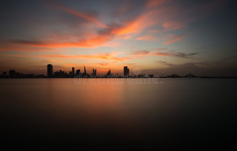 Spectacular Clouds and Bahrain Skyline Stock Image - Image of heaven ...