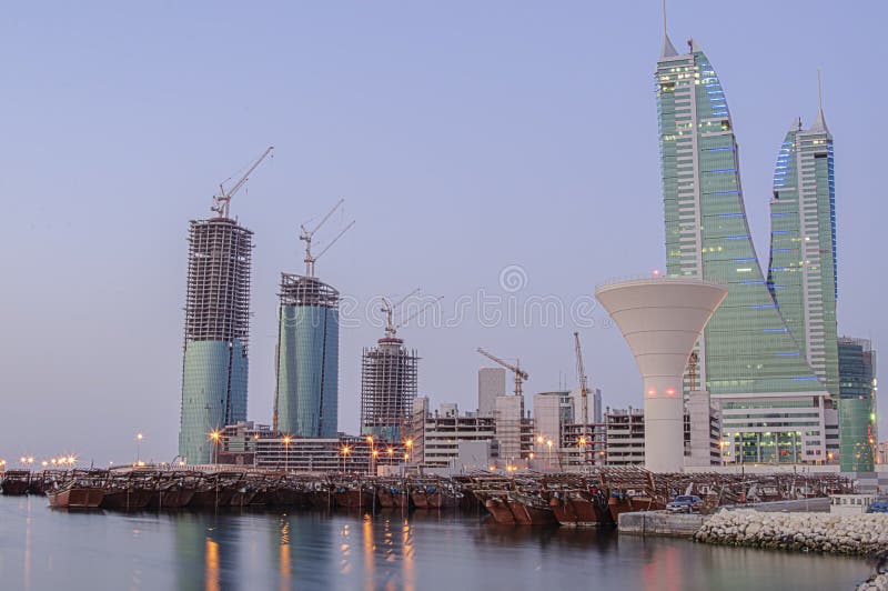 Bahrain Skyline stock photo. Image of seascape, rise - 43542716