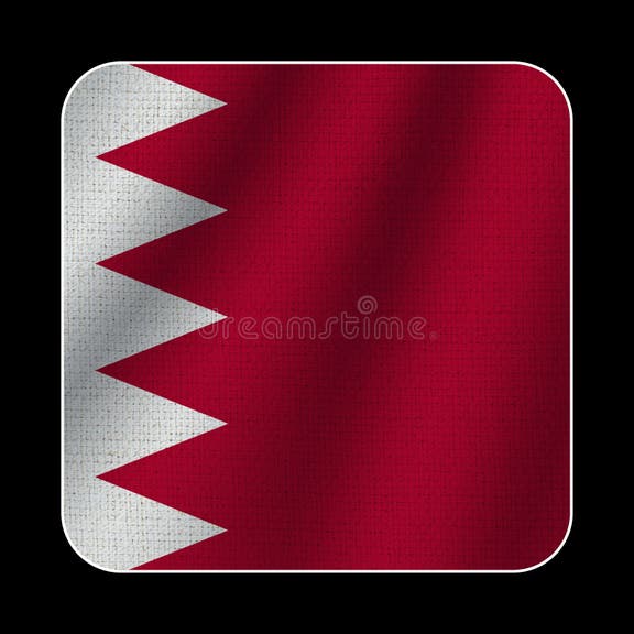 Bahrain Square Flag, Fabric Pattern Texture, Black Background, 3D ...