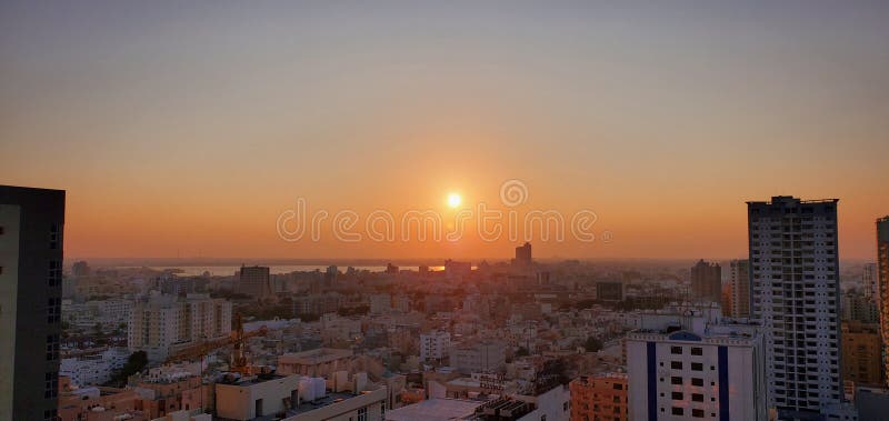 Bahrain Sunset Skyline Manama 2 Stock Photo - Image of outdoor ...