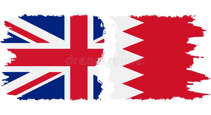 Bahrain and United Kingdom Grunge Flags Connection Vector Stock Vector ...