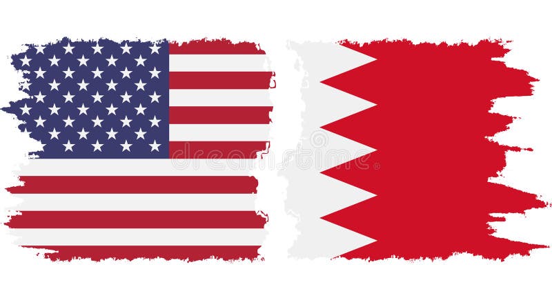 Bahrain and USA Grunge Flags Connection Vector Stock Vector ...