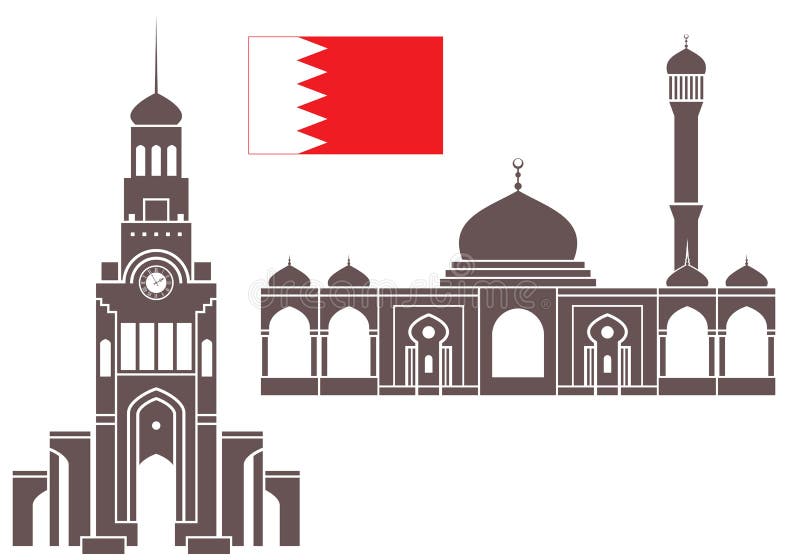 Financial Harbor Bahrain Landmarks Vector Flat Attraction Travel Stock ...