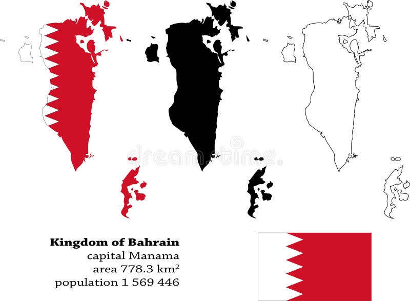 Bahrain Population Heat Map As Color Density Illustration Stock ...