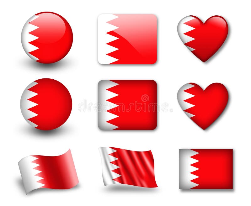 UAE Bahrain Saudi Arabia Qatar Flags Stock Illustration - Illustration ...