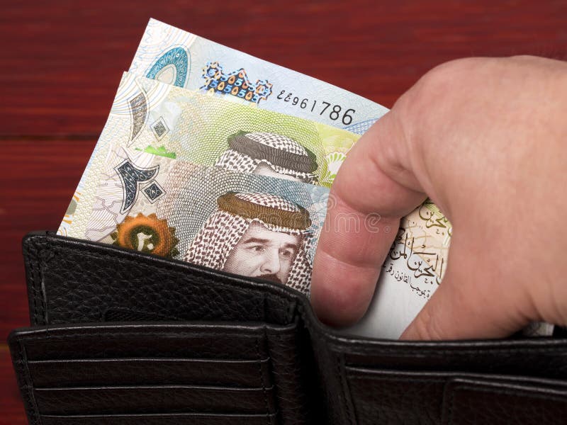 Bahraini Money in the Black Wallet Stock Image - Image of business ...