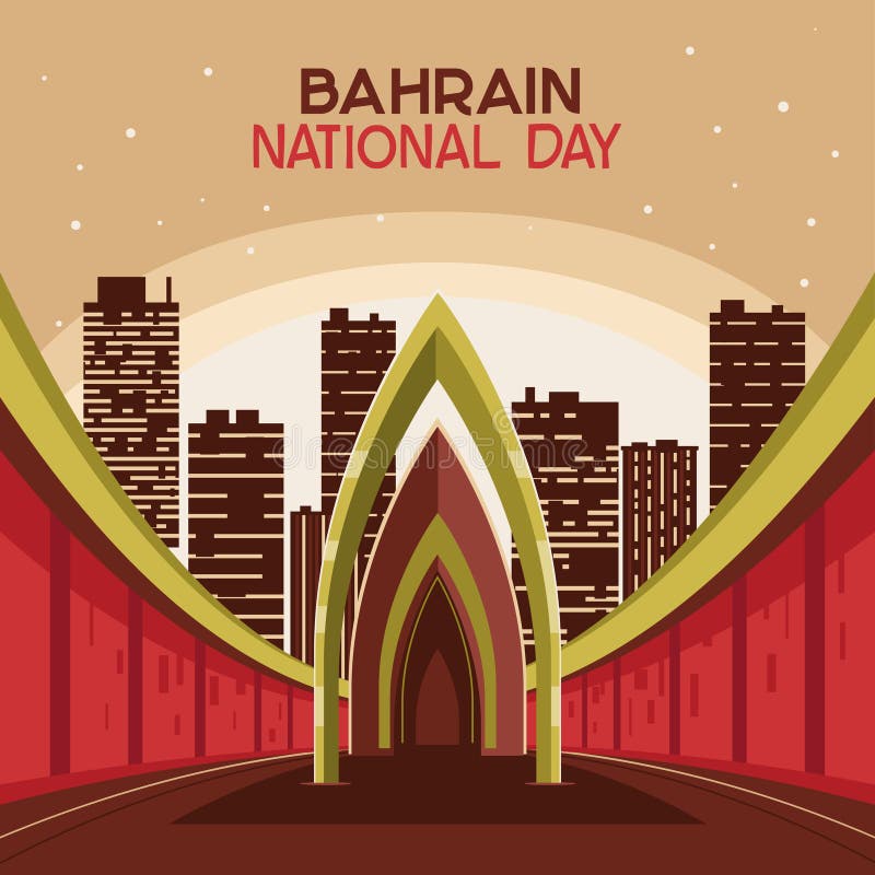 Illustration of Town Celebrate Bahrain National Day Stock Vector ...
