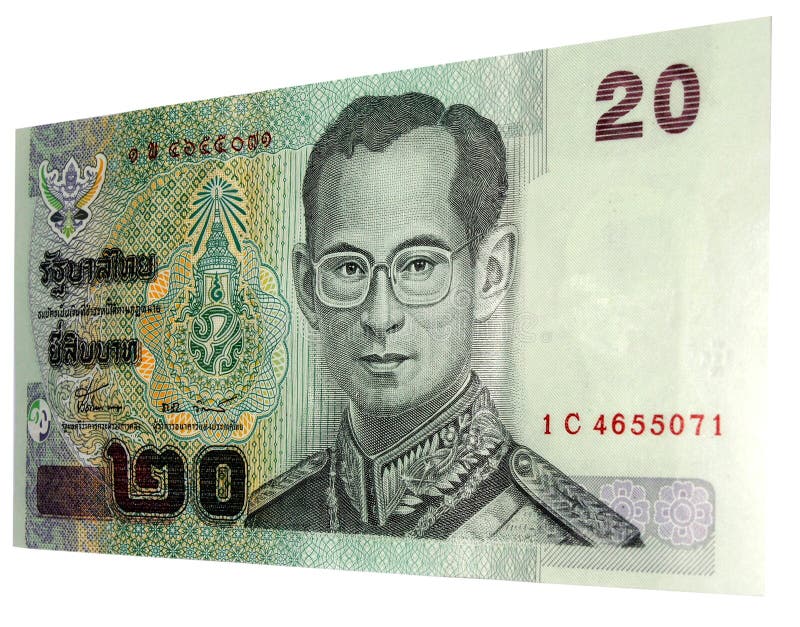 A 20 Baht Note Thiland Money I Stock Photo - Image of financial, rate ...