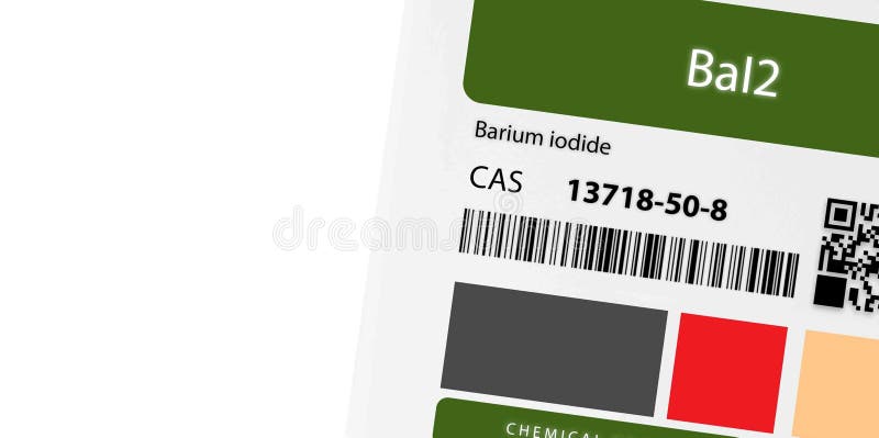 BaI2 - Barium Iodide stock image. Image of container - 302181807