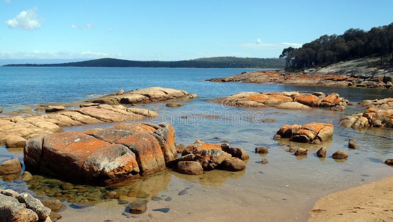 Baia dei fuochi, Tasmania fotografia stock. Immagine di festa - 46002608