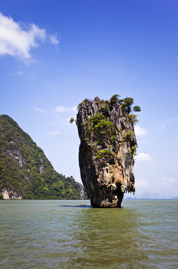 Baia Di Phang Nga, Thailandia Immagine Stock - Immagine di limite, nave ...