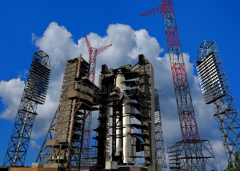 Baikonur stock illustration. Illustration of spaceship - 14421872