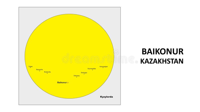 Baikonur Map. District Map of Kazakhstan in Color with Capital ...