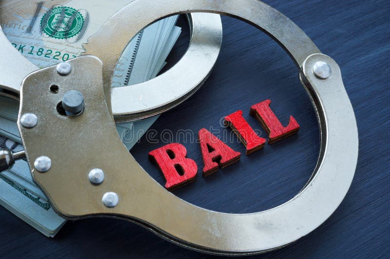 Bail Bonds Concept. the Handcuffs are on the Dollars. Stock Image ...
