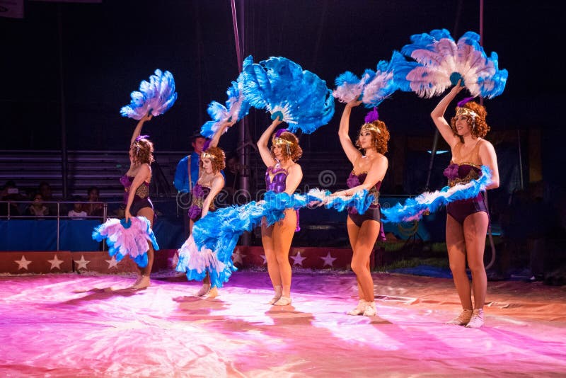 Bailarines De La Fan Del Circo Imagen de archivo editorial - Imagen de ...