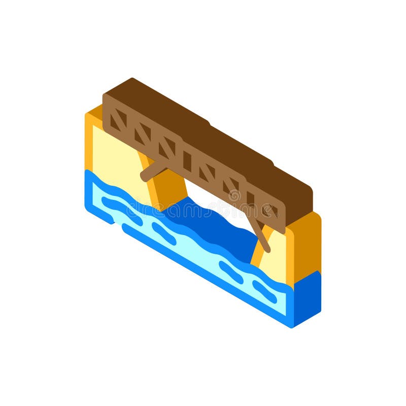 Bailey Bridge Isometric Icon Vector Illustration Stock Vector ...