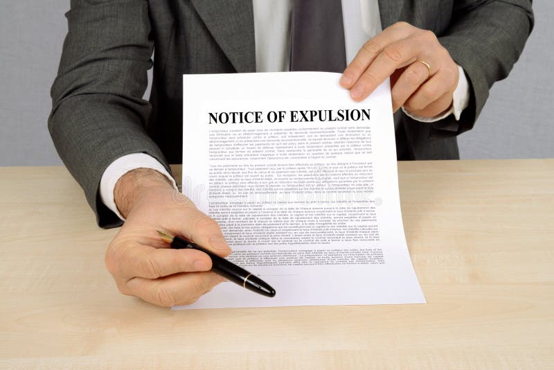 Bailiff Presenting a Notice of Expulsion Stock Illustration ...