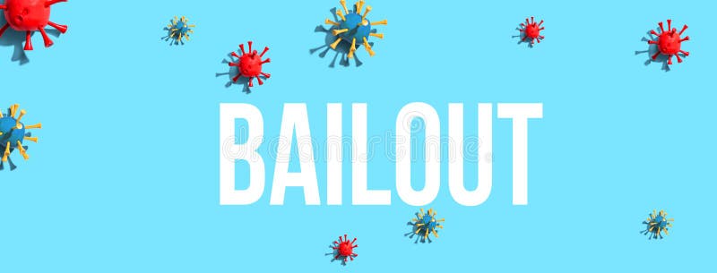 Bailout Theme with Virus Craft Objects Stock Photo - Image of design ...