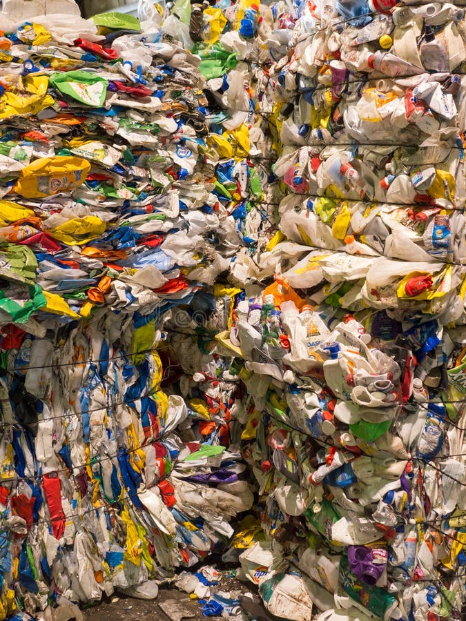 Bails of Recycled Plastic editorial stock image. Image of salvage ...